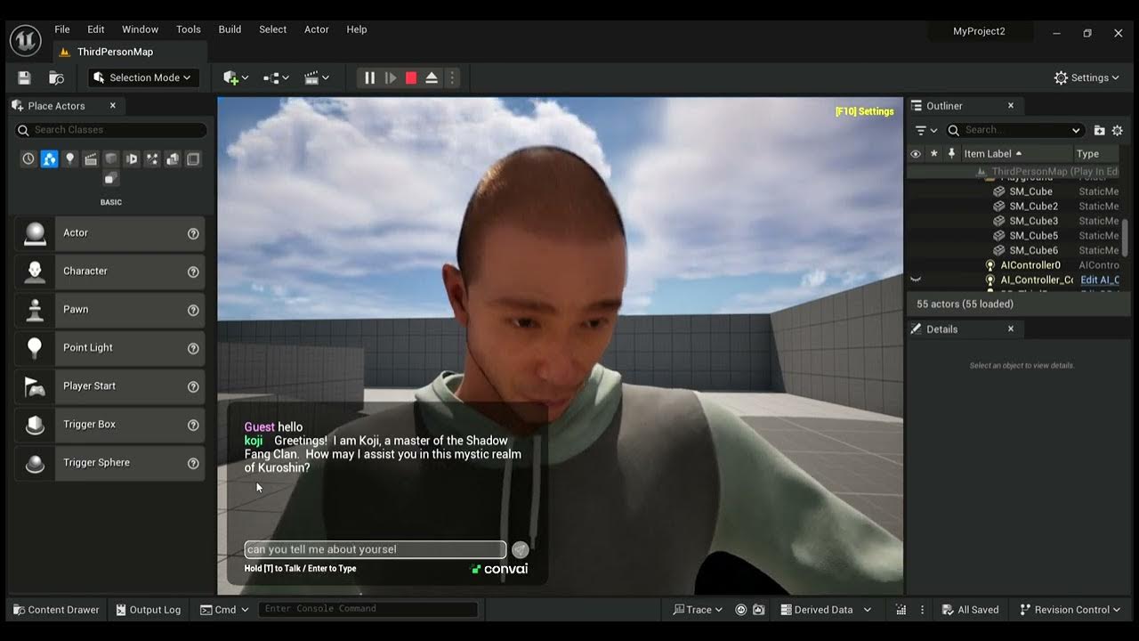 Unreal Project Npc Dialog With Convai Youtube