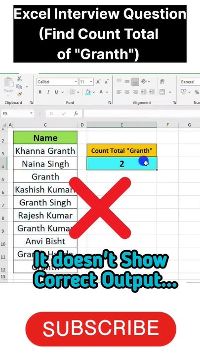 Excel Interview Question🤔#COUNTIF() Formula#excel#excelformula#exceltutorial#shorts#viral#excel ...