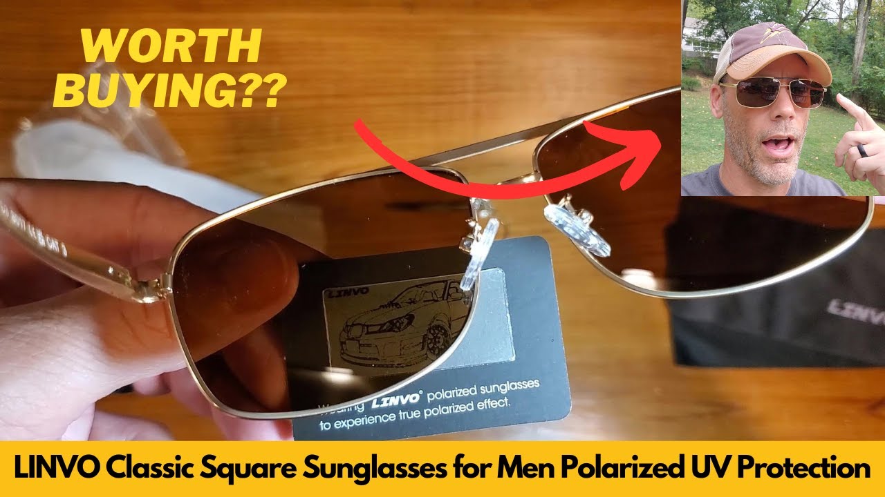 Worth It? LINVO Classic Square Sunglasses for Men Polarized UV ...