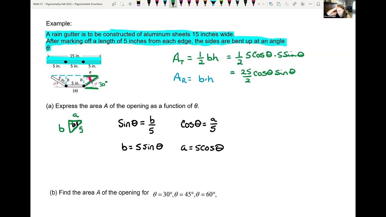 Right Triangle Trigonometry Application of Constructing a Gutter and ...