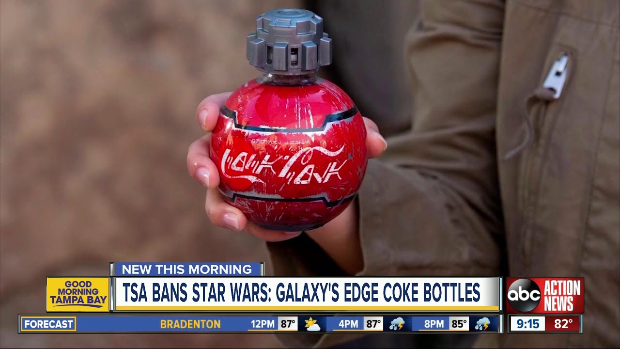 TSA bans Star Wars: Galaxy's Edge coke bottles - YouTube