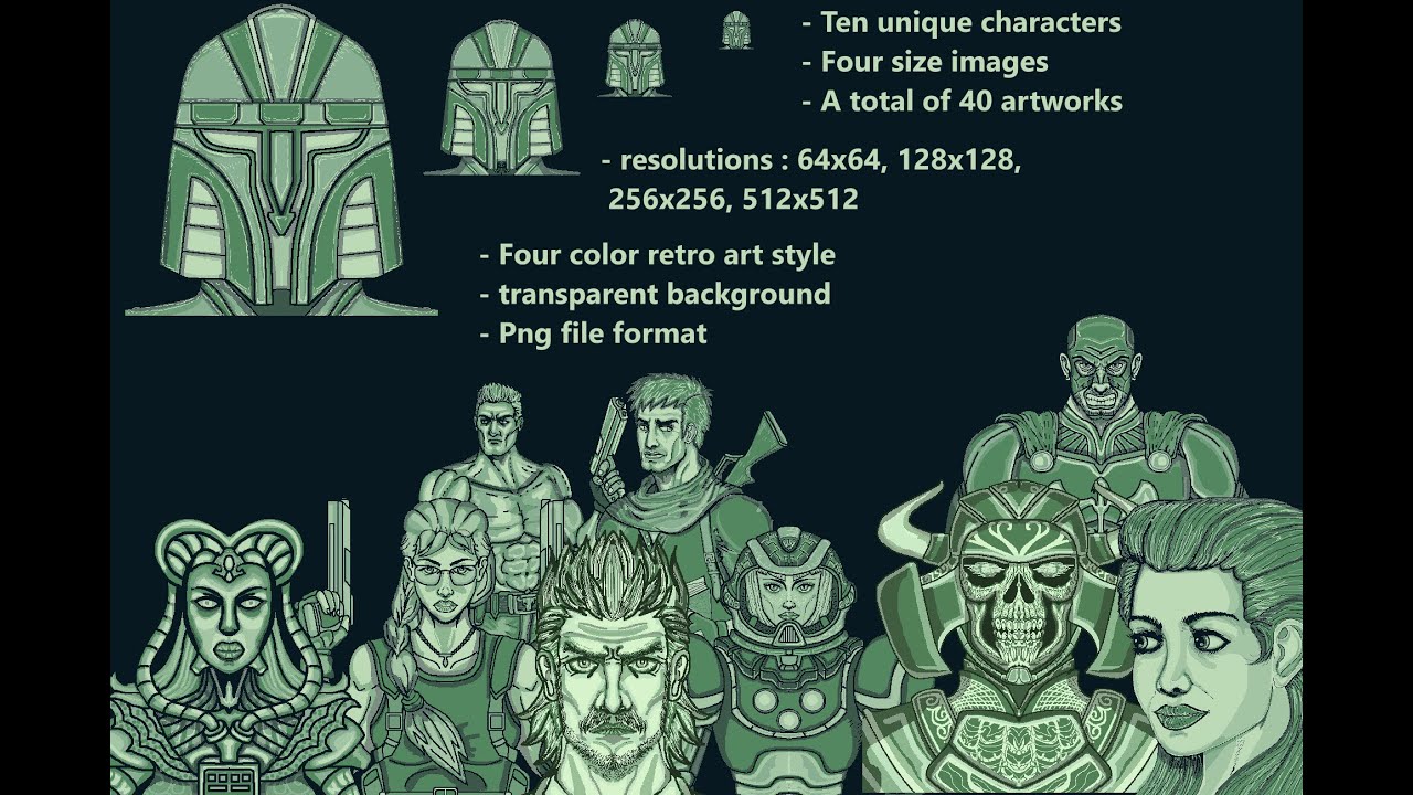 Pixel Art Four Colors Portraits - YouTube