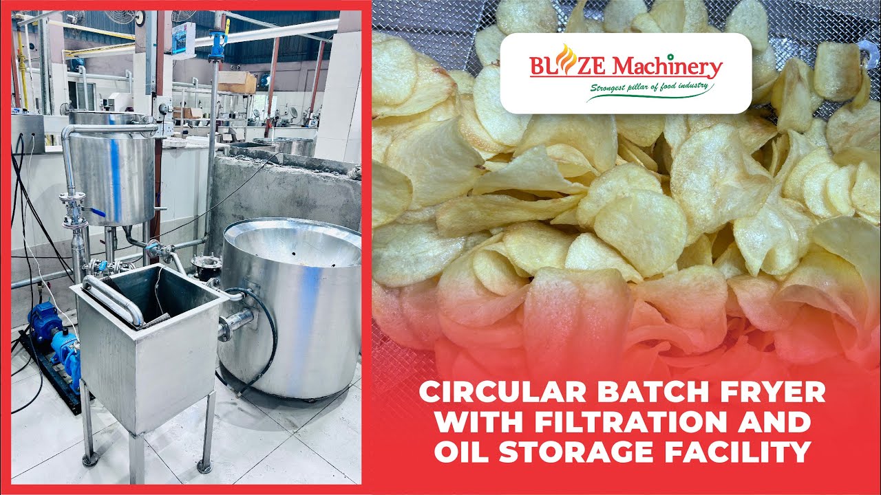 Circular Batch Fryer with Filtration and Oil Storage Facility - YouTube