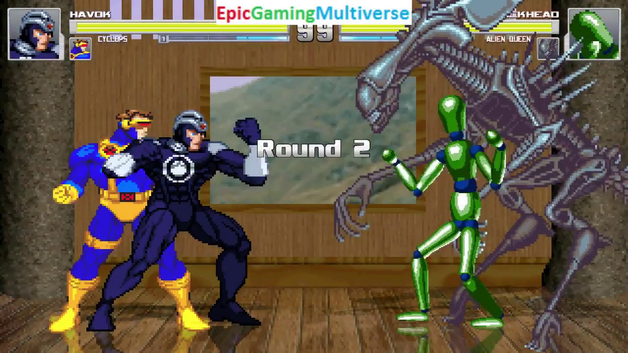 Cyclops And Havok VS Blockhead And The Alien Queen In A MUGEN Match ...