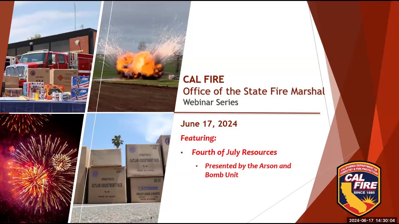 OSFM Webinar Series – June 17, 2024 Fourth of July Resources - YouTube
