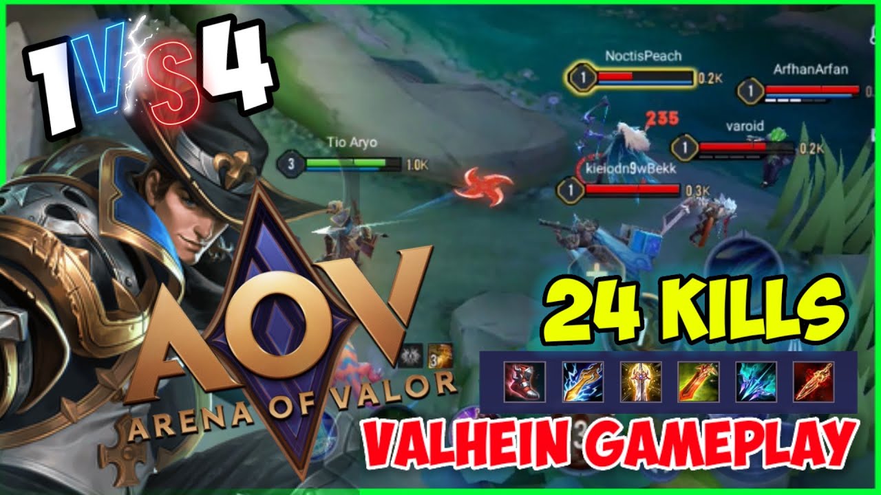 Valhein Gameplay 24 Kills Arena Of Valor Gameplay best heroes AOV - YouTube