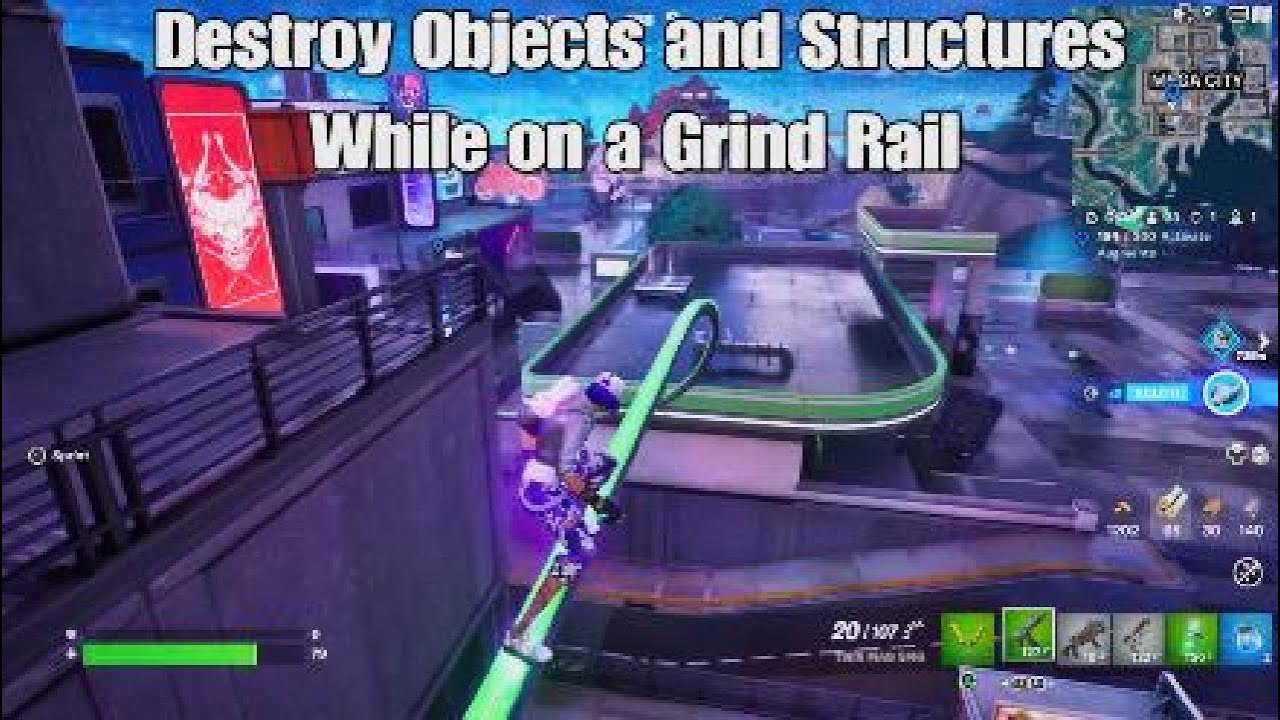 Destroy Objects and Structures While on a Grind Rail location Fortnite ...