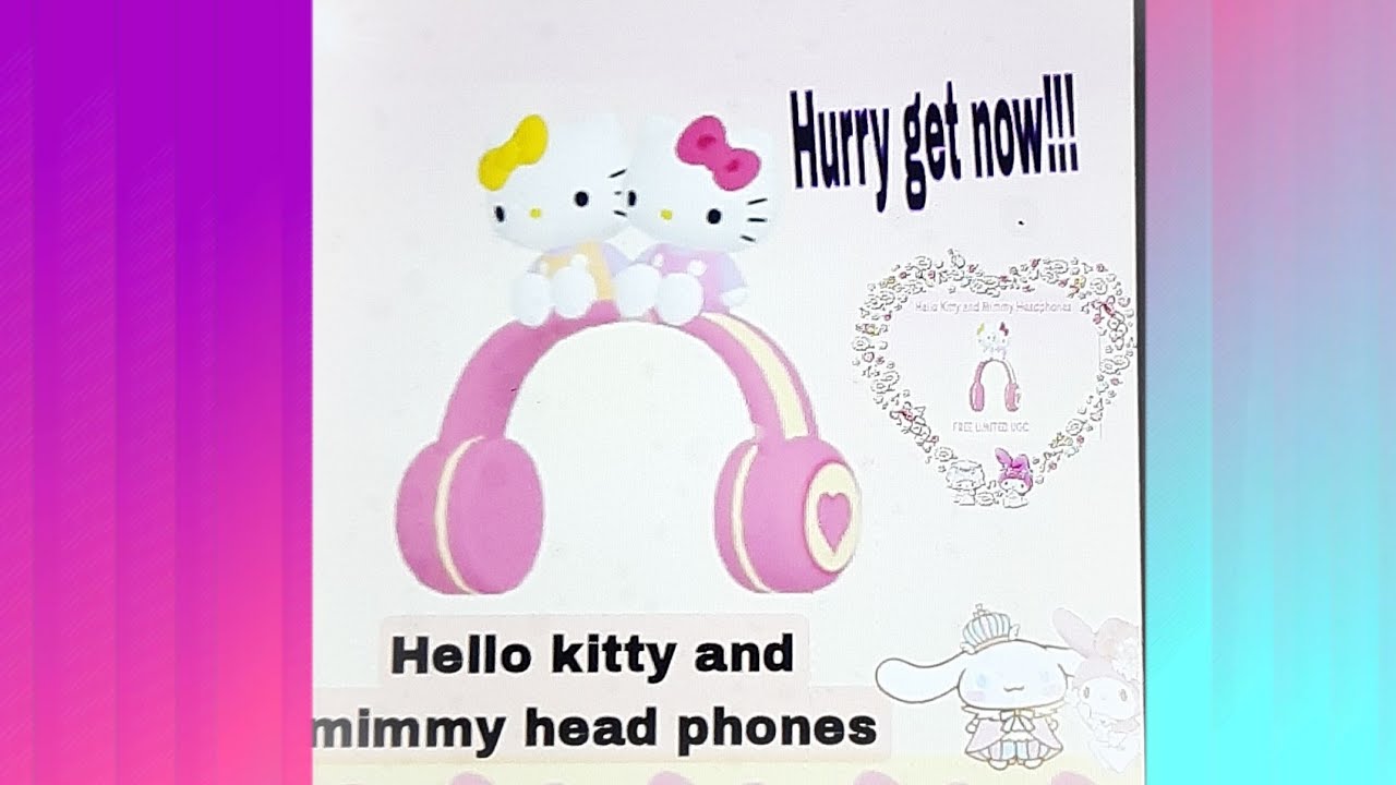 HURRY GET NEW FREE ROBLOX ITEM! mimmy and hello kitty head phones ...
