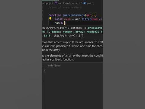 sum of even numbers #javascript #coding #js - YouTube