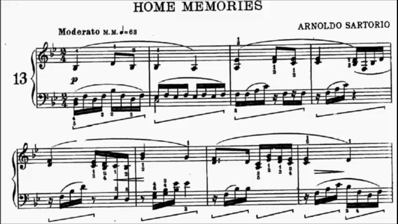 ABRSM Piano 2025-2026 Grade 5 B19 [LH Only] Sartorio Home Memories LH ...