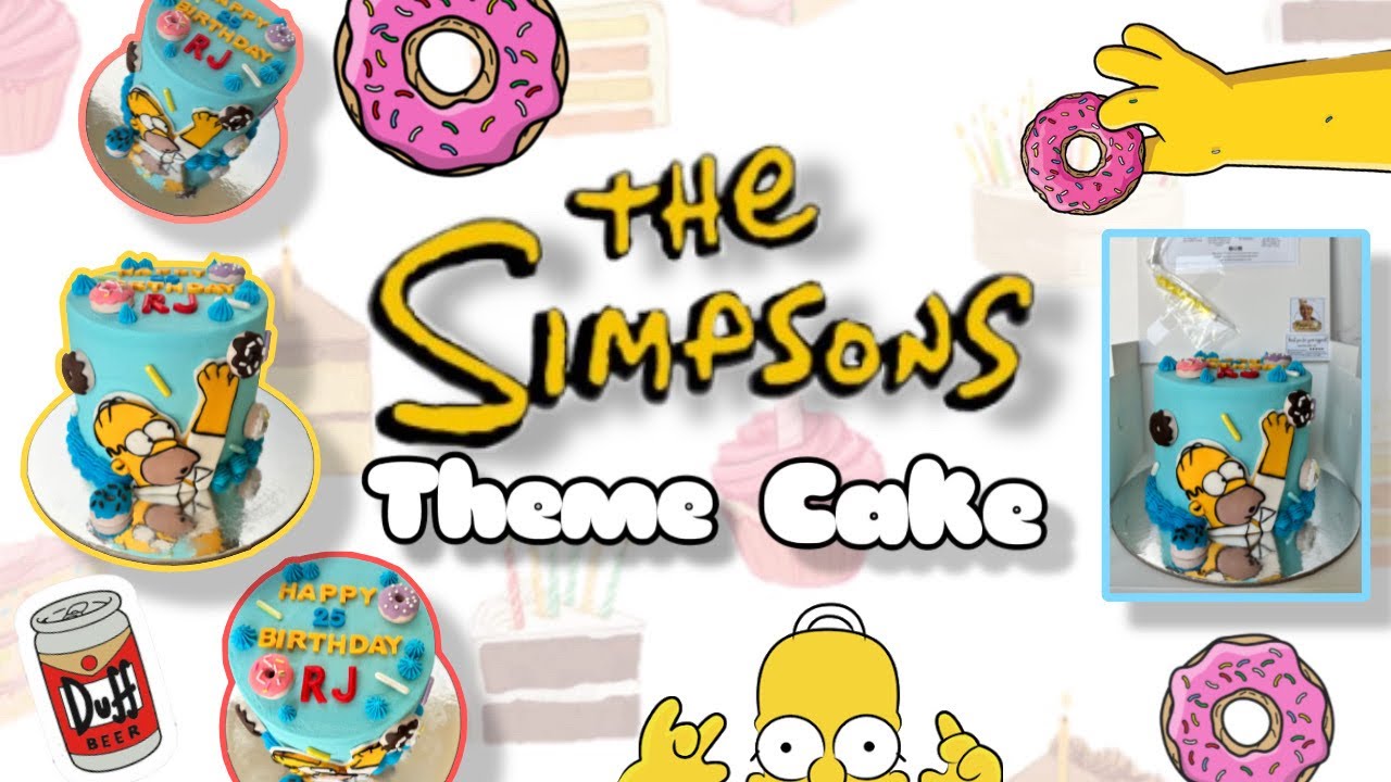 The Simpson theme cake | Homer Simpson Cake | Homer and his Doughnut ...