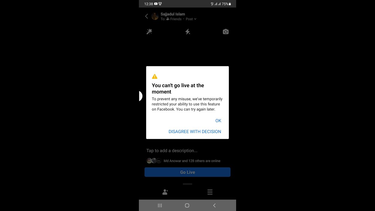 Fix you can't go live right now,,solve live problem on facebook|| - YouTube