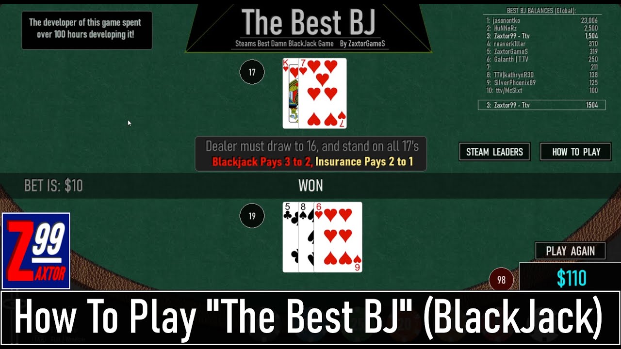 How To Play "The Best BJ" (My Steam Game) - How To Play BlackJack 21 ...