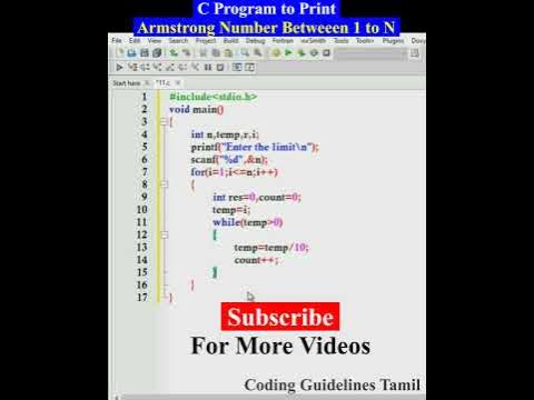 C Program to Print Armstrong Number Between 1 to N | C Programming - YouTube