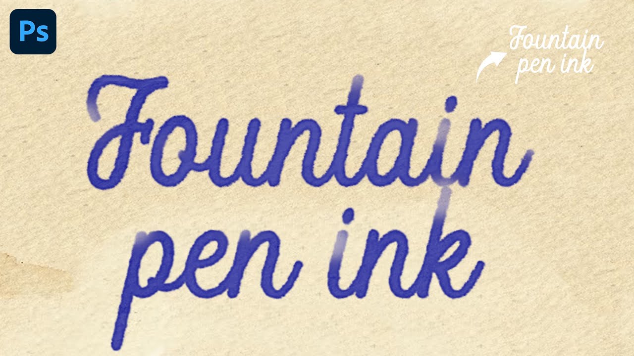 How to Create a Fountain Pen Ink Text Effect in Photoshop | FREE PSD - YouTube