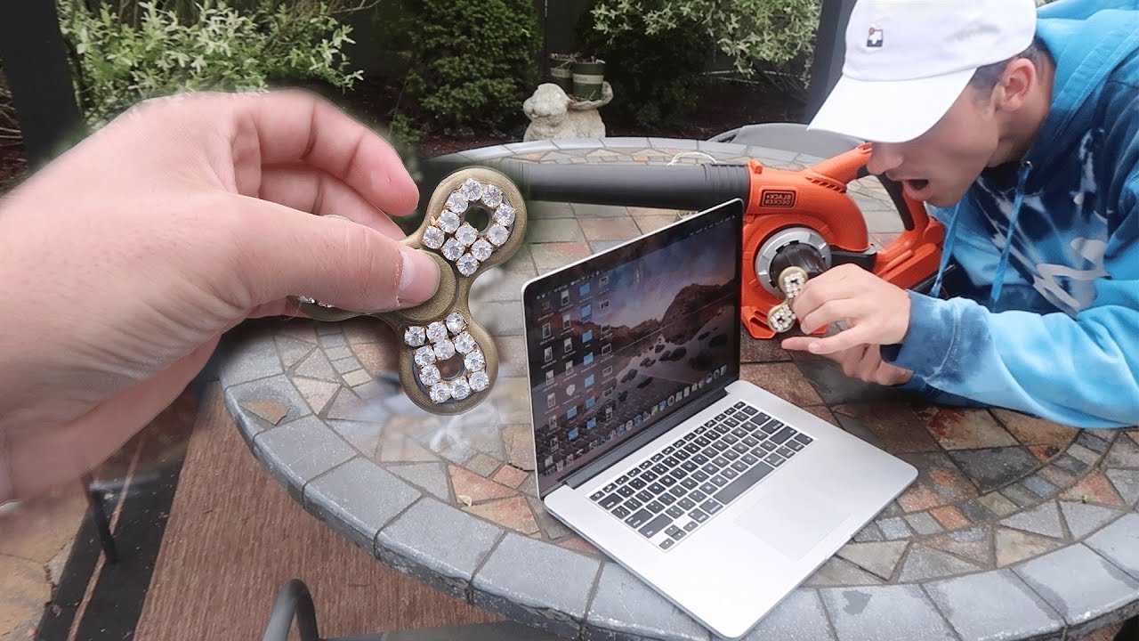 1000mph FIDGET SPINNER VS MACBOOK PRO (DESTROYED THE SCREEN) - YouTube
