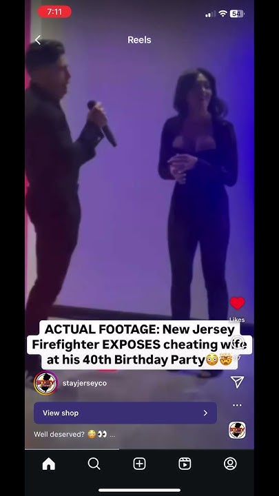 New Jersey Firefighter Exposes cheating wife at his 40th Birthday Party 🥳 😳🤯 #shorts #duet - YouTube