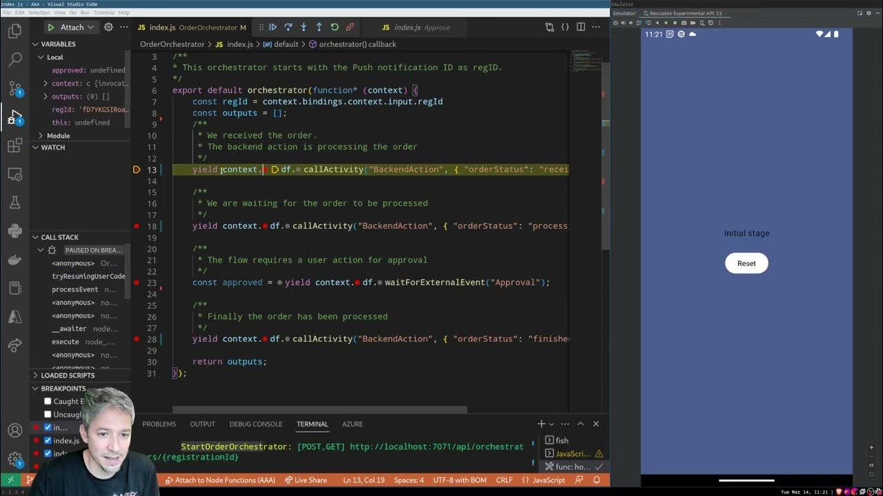 Azure Durable Orchestrator Function Interaction With An Android Client