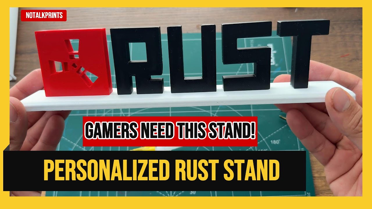 Custom Rust Desk Stand 3D Print | Dual-Color Red & Black Build - YouTube
