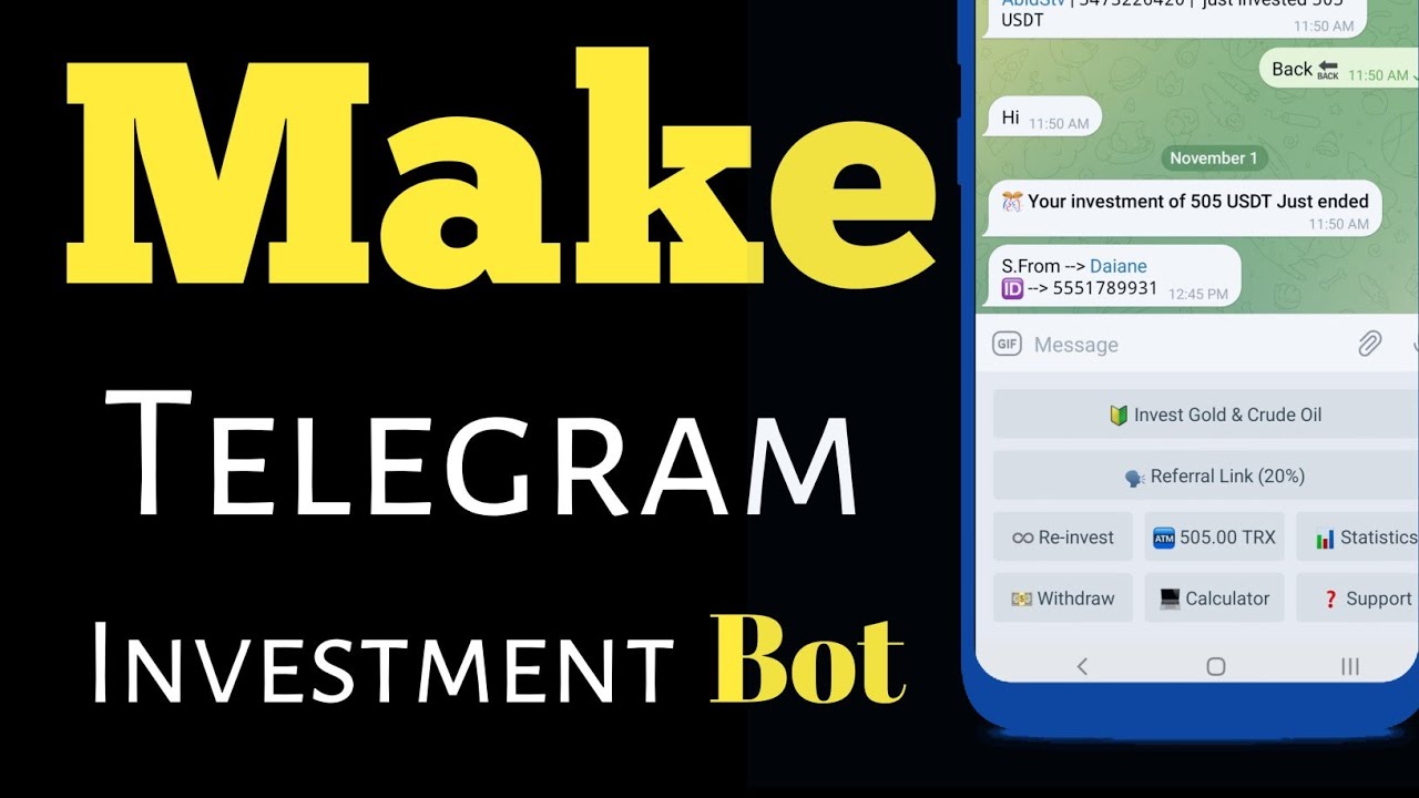 Telegram Investment Bot Script Make Telegram Bot Earn Money Youtube