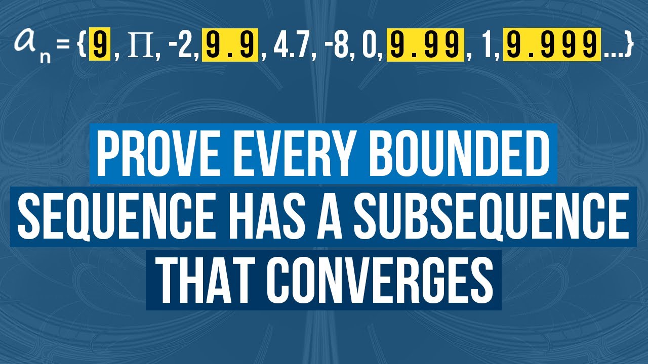 The Bolzano–Weierstrass theorem, a proof from real analysis - YouTube