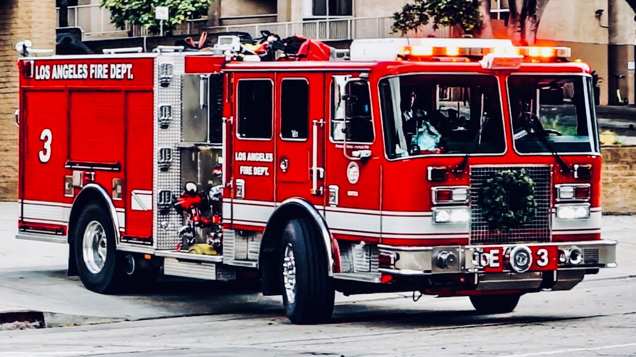 LAFD Rescue 3 & Engine 3 Responding - YouTube