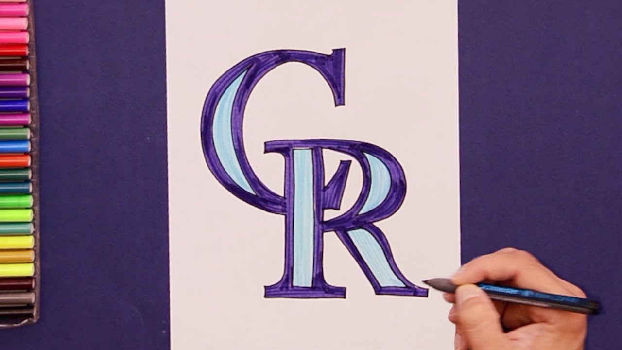 How to draw Colorado Rockies Logo (MLB Team) - YouTube