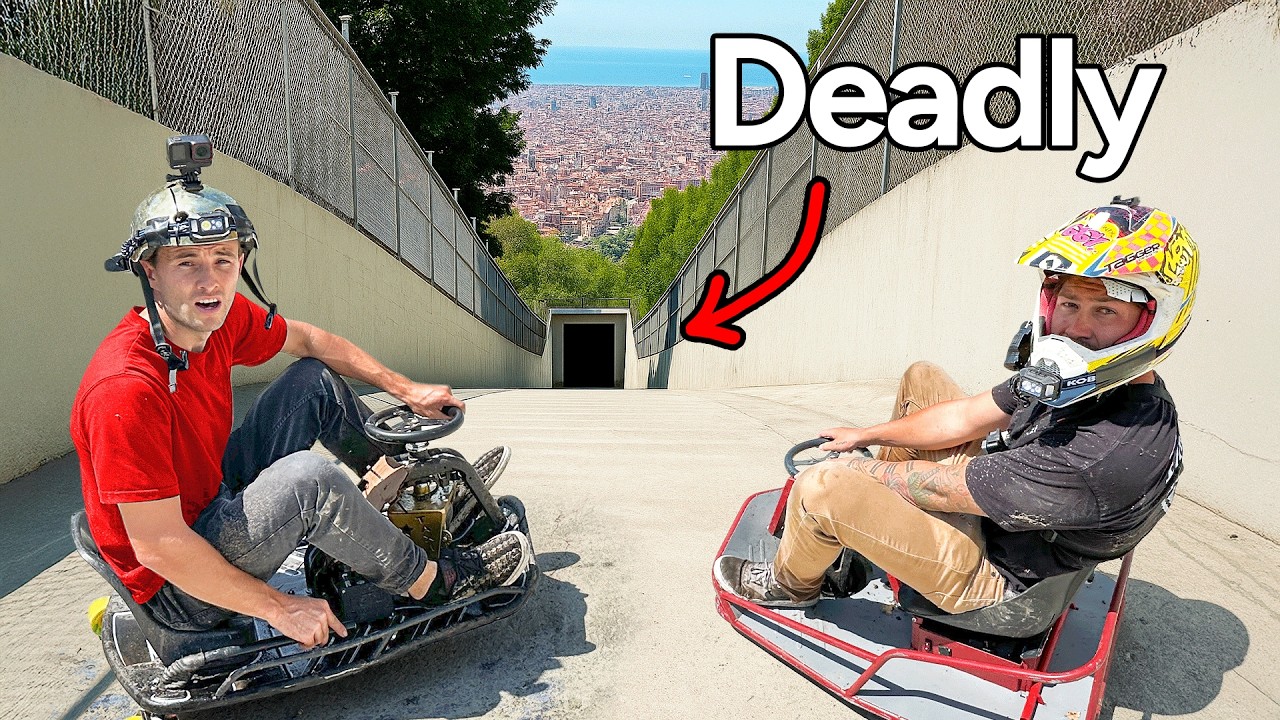 Racing Drift karts Through Down Hill Tunnels! - YouTube
