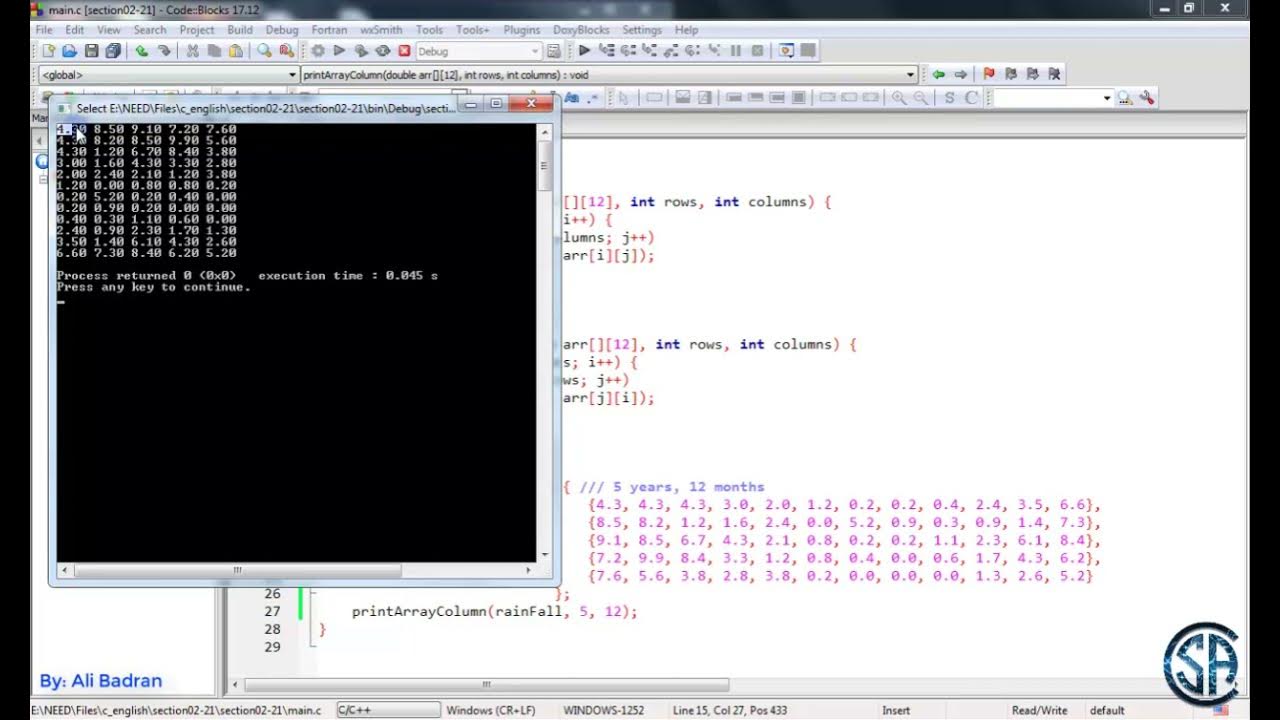 C - Program to print Sum of individual Rows and Columns of a Matrix - Example of 2D Array - 🔰🔰🔰 ...