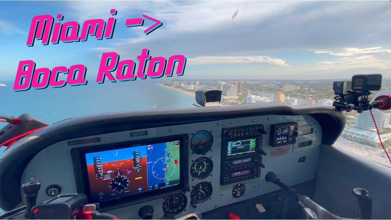 Beach flying at 500ft and IFR to Boca Raton! - YouTube