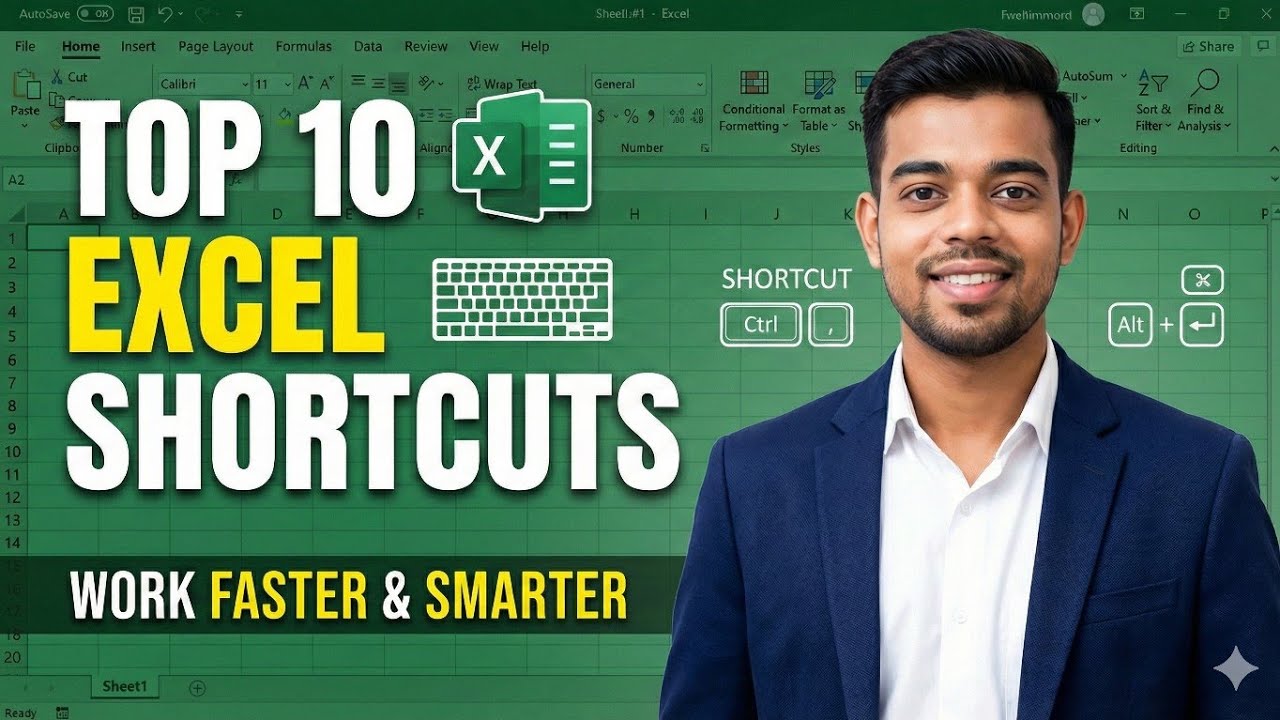 Top 10 shortcuts in Excel 🔥 | Excel short cut in hindi - YouTube