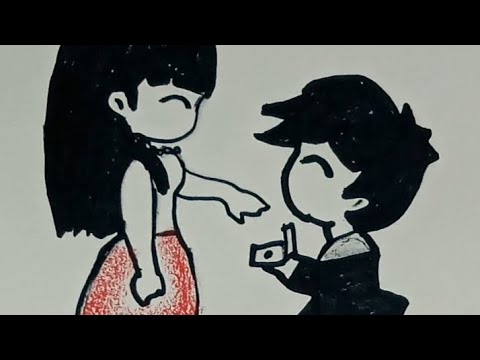 How to Draw a Easy Boy and Girl Drawing 👩‍ ️‍👨🥰 || Very Simple Drawing ...
