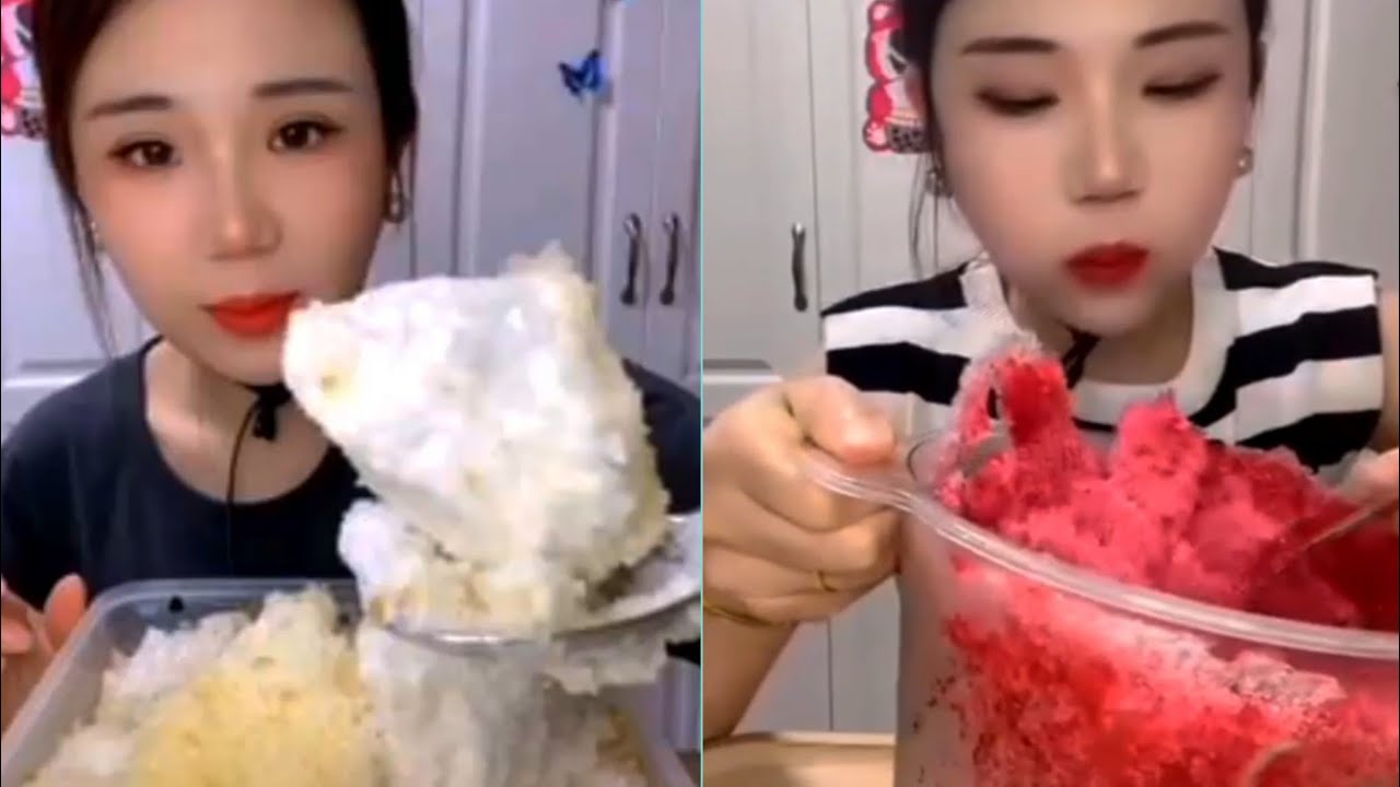 YY'S ASMR ICE | ONLY YY ICE EATING || MIX ICE EATING; REFROZEN SHAVED ...