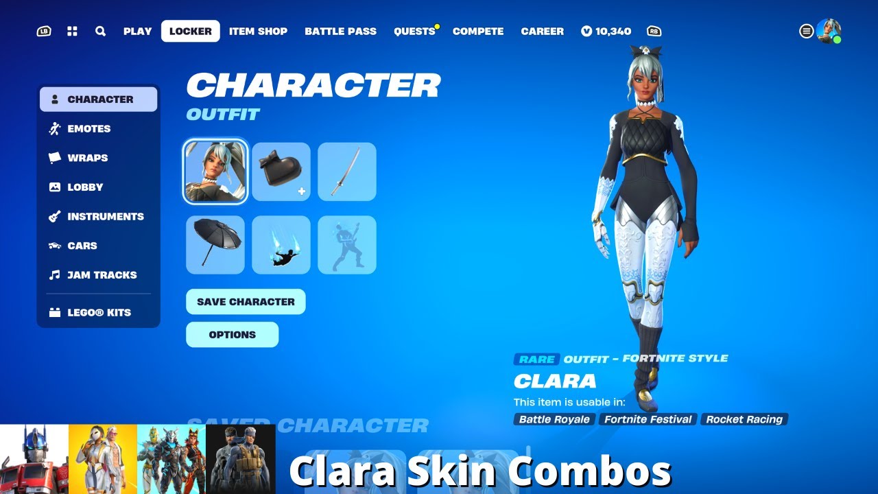 Clara Skin Combos (Fortnite Battle Royale) - YouTube