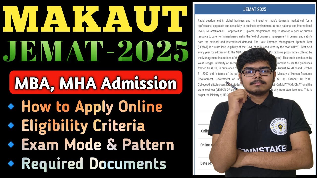 MAKAUT JEMAT 2025 Full Guide | How to Apply, Eligibility, Fees, Exam ...