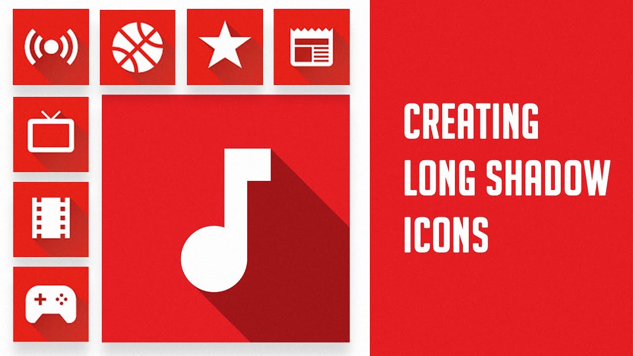 Long shadow Icons | Adobe Illustrator Tutorial - YouTube