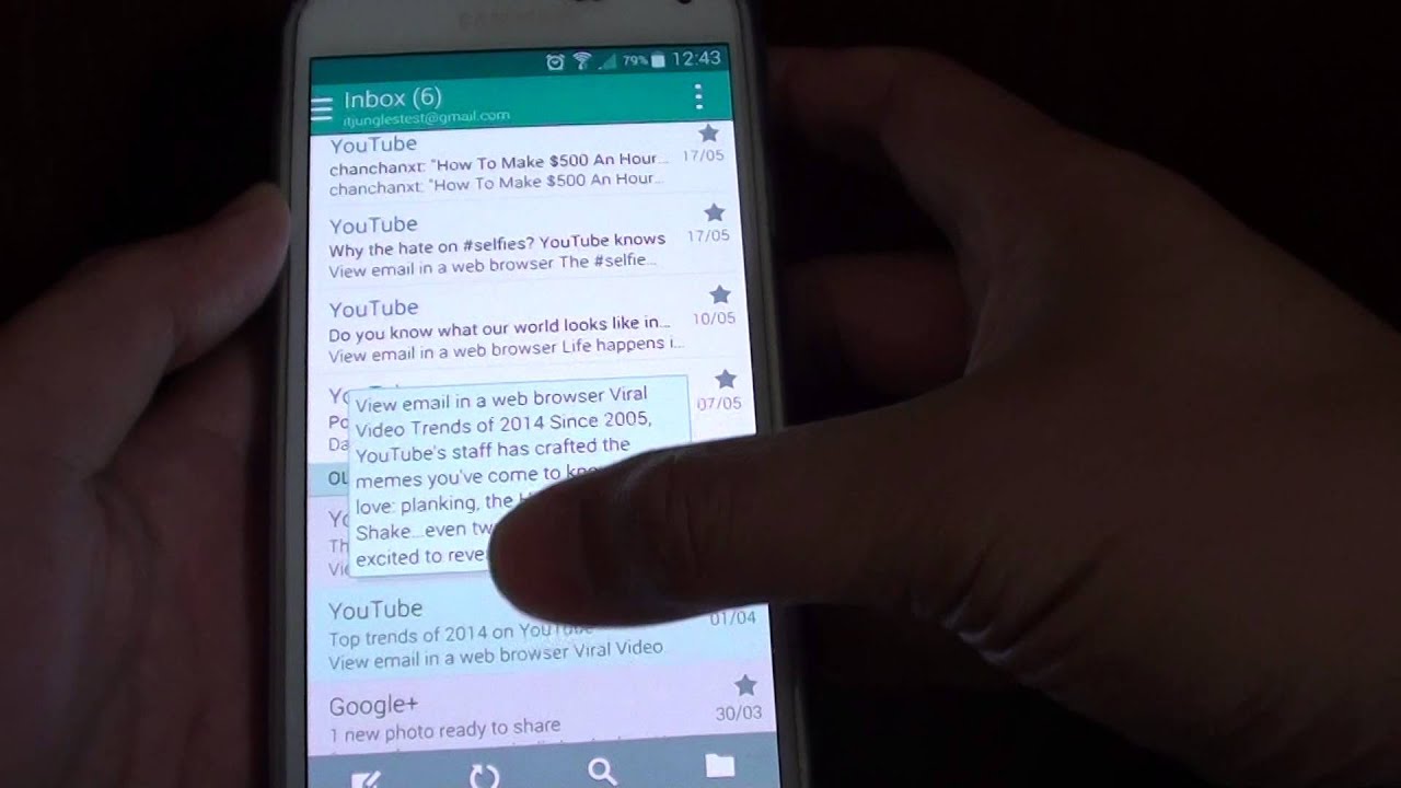 Samsung Galaxy S5: How to Quickly See a Preview of Email Messages With ...