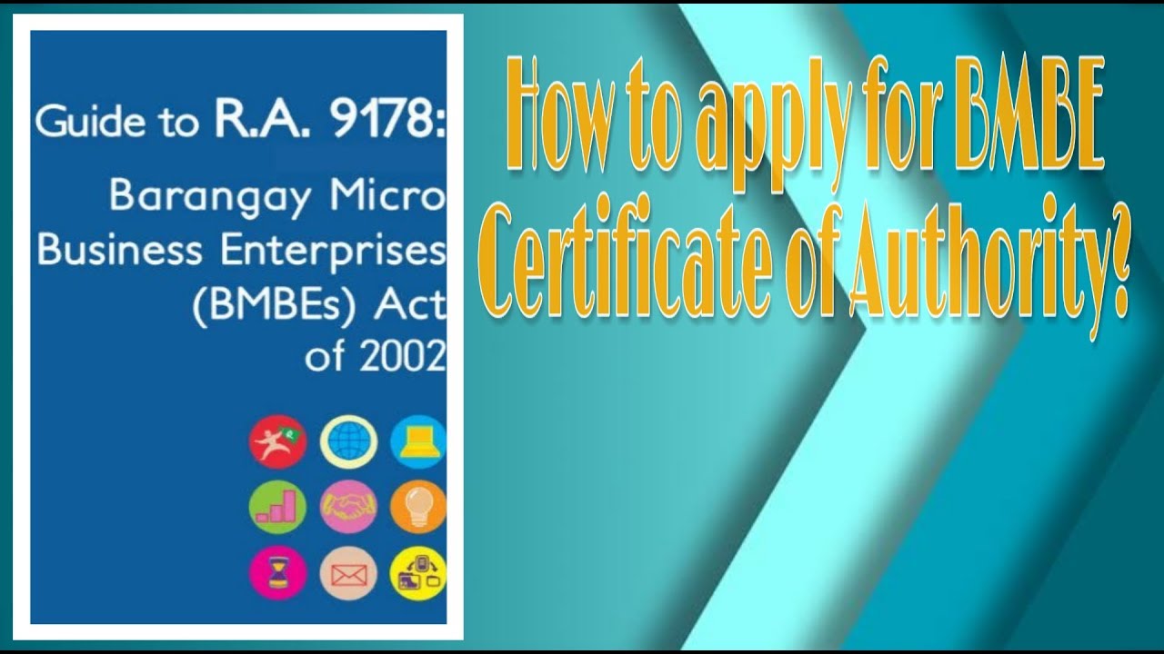 How to apply for a BMBE Certificate of Authority? - YouTube