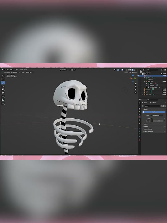 Mort the epic bone dude #Unity #gamedev #art #digitalart #3D #IndieDev #SoloProject - YouTube