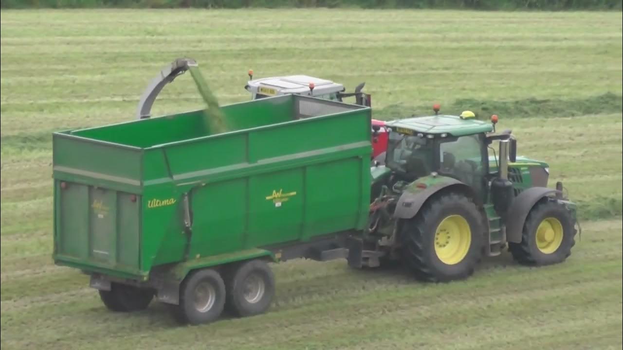 Silage With TRAILED Lely Forager Part:4 With Massey, New Holland & John Deere Tractors - YouTube