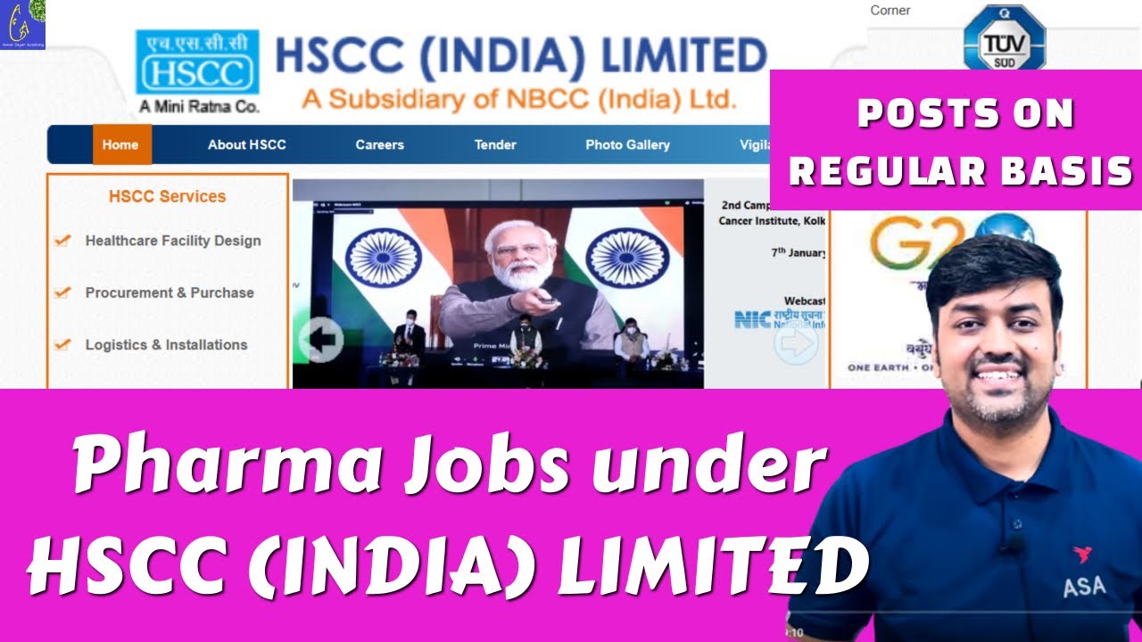 Pharma Jobs under HSCC (INDIA) LIMITED subsidiary of NBCC (India ...