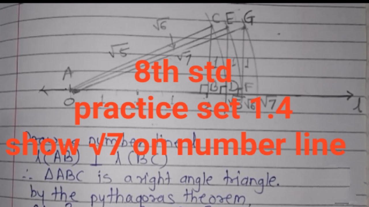 8th std practice set 1.4 irrational numbers showing on the number line ...