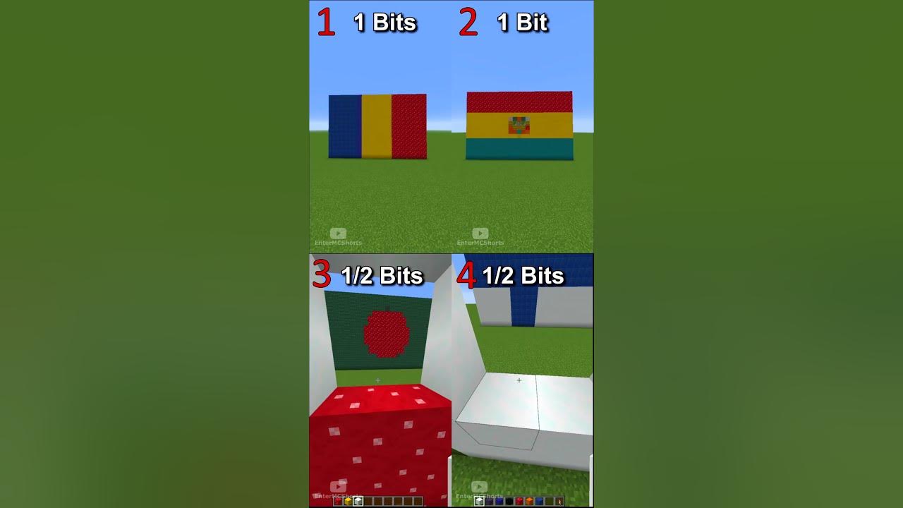 Minecraft Flags 64 bits 32 bits 16 bits 8 bits 4 bits 2 bits 1 bit - YouTube