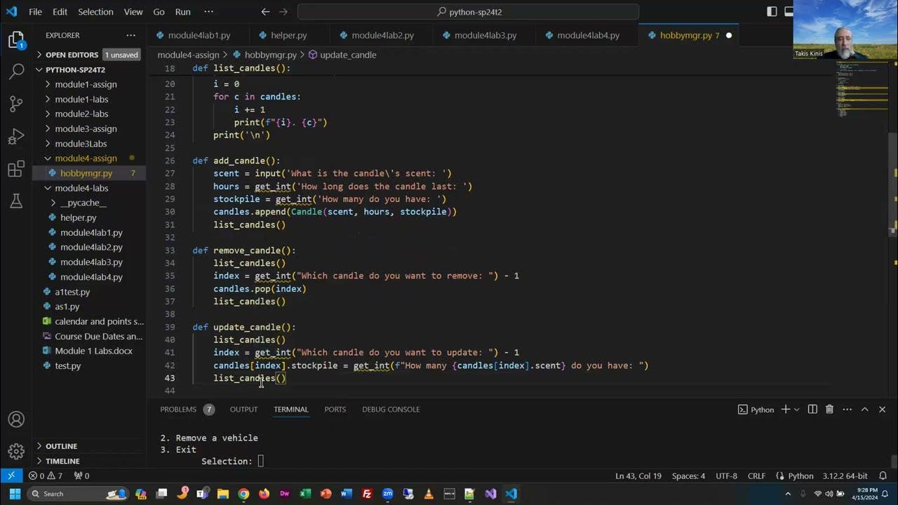 Python Programming - Module 4 Assignment Sample - Hobby - Spring 2024 Term 2 - YouTube