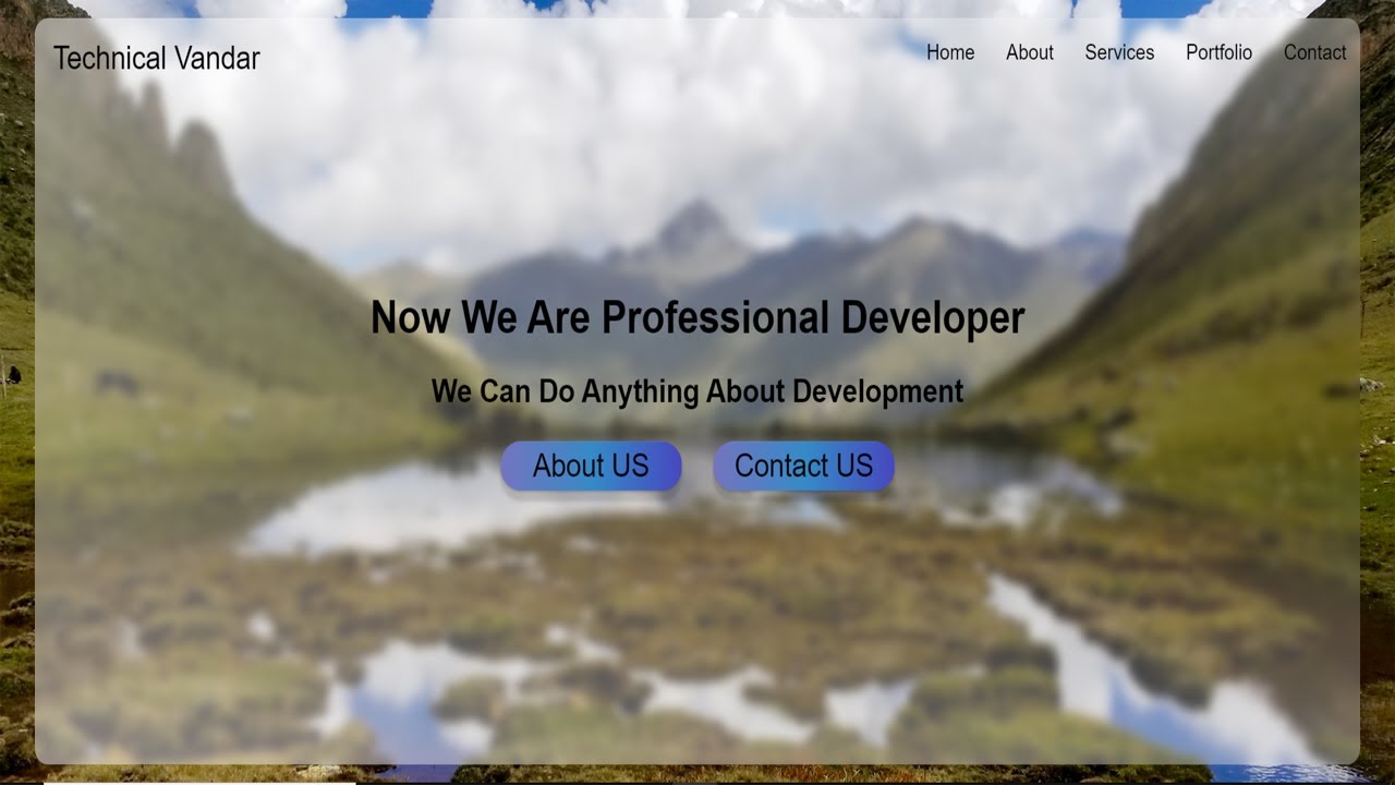 Glassmorphism Landing Page Using Pure Html And Csswith Free Source