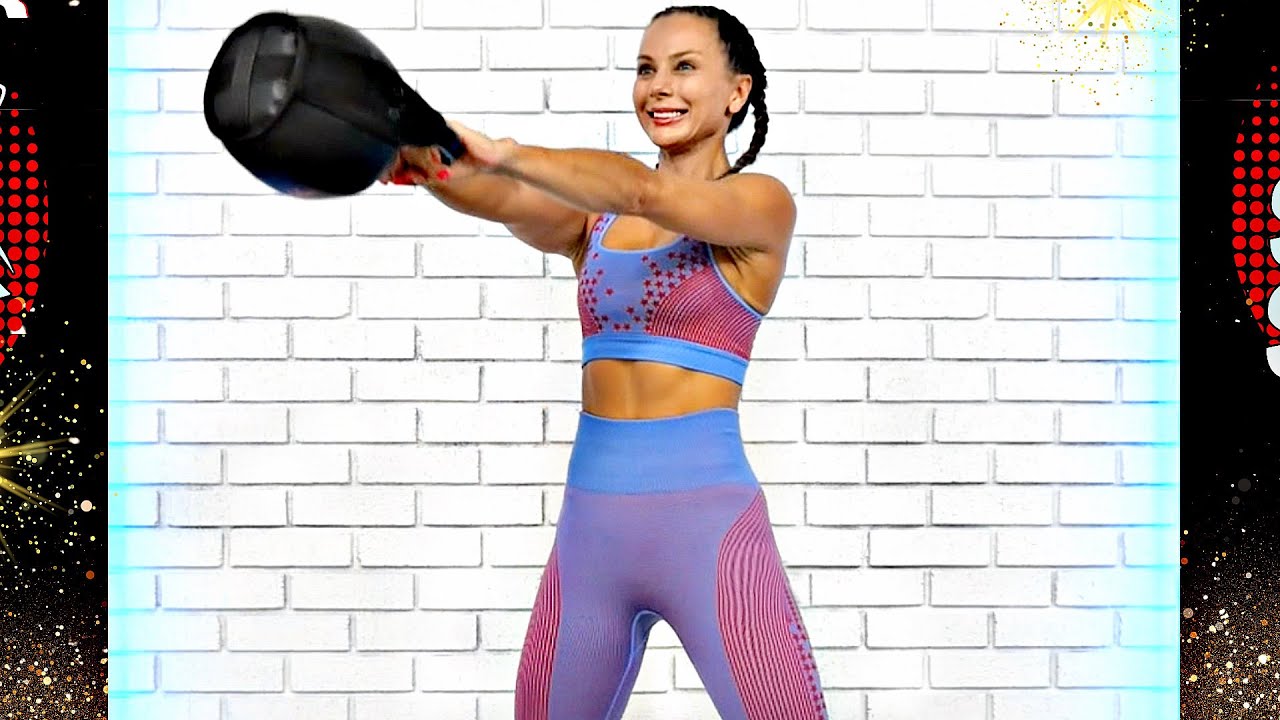 Total Body POWER TABATA Workout with weights // kettlebell training ...