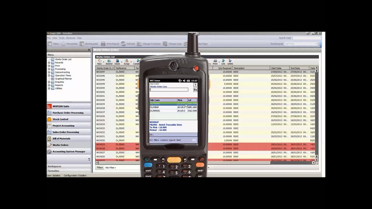 Works Order Processing for Sage 200 using Datalinx Warehouse Manager ...