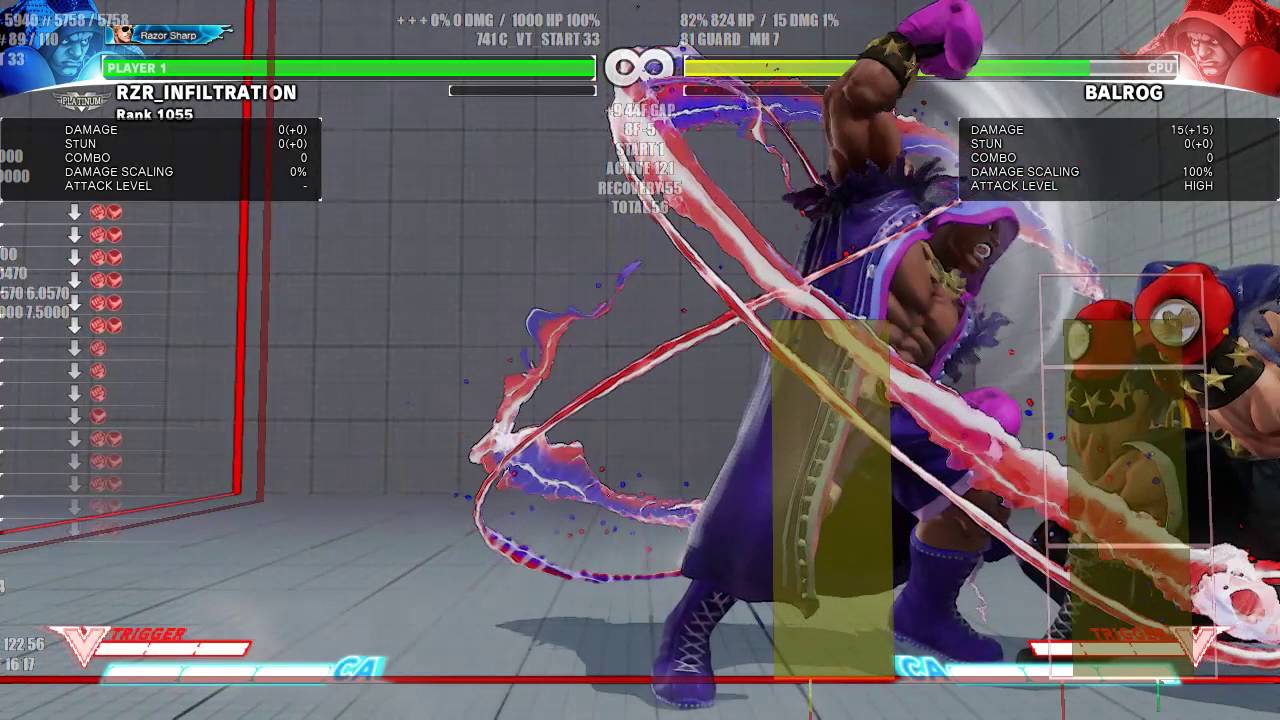SFV BALROG HIT BOX FRAME DATA - YouTube