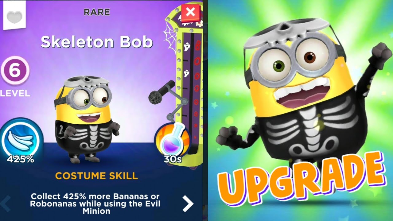 Skeleton Bob Costume Upgrade Level 6 in minions game Despicable Me ...