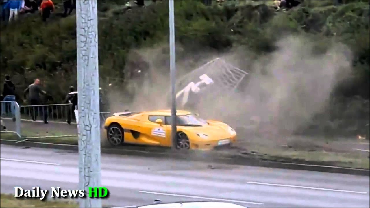 Koenigsegg CCR CRASH 2013 slow motion - YouTube